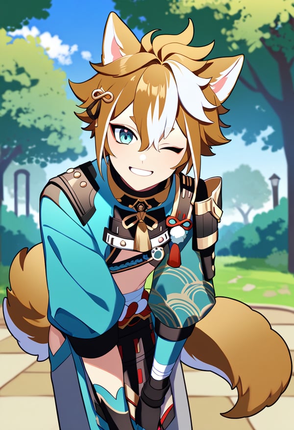 1boy, male focus, gorou, Gensh | image created by SNovaP | Tensor.Art