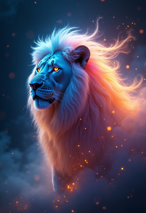 Magical animals, lion | image created by Mikl_Art_1313 | Tensor.Art