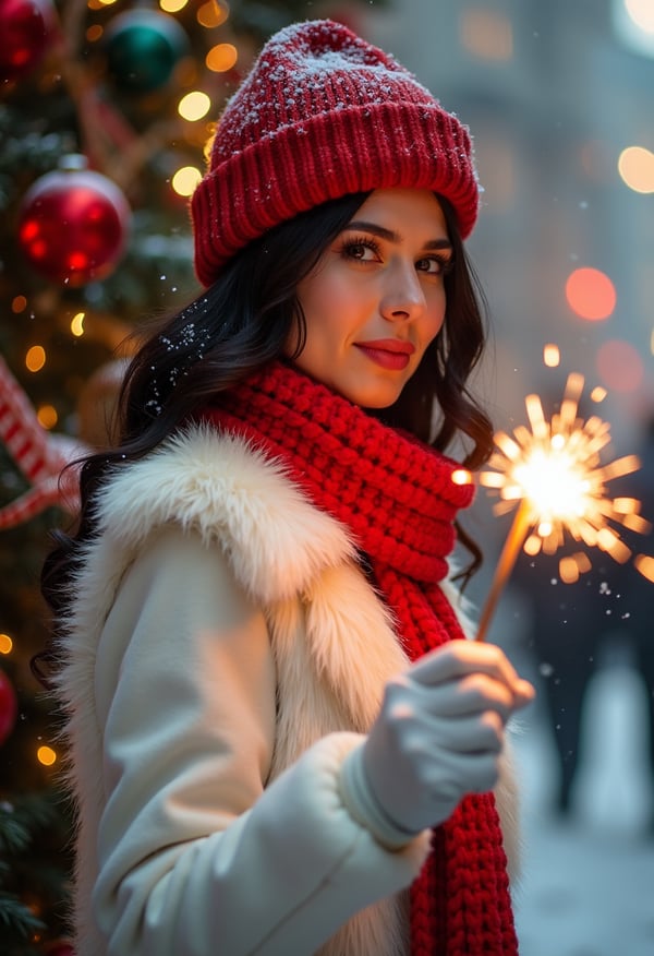 New Year's portrait in a red s | image created by Mikl_Art_1313 ...