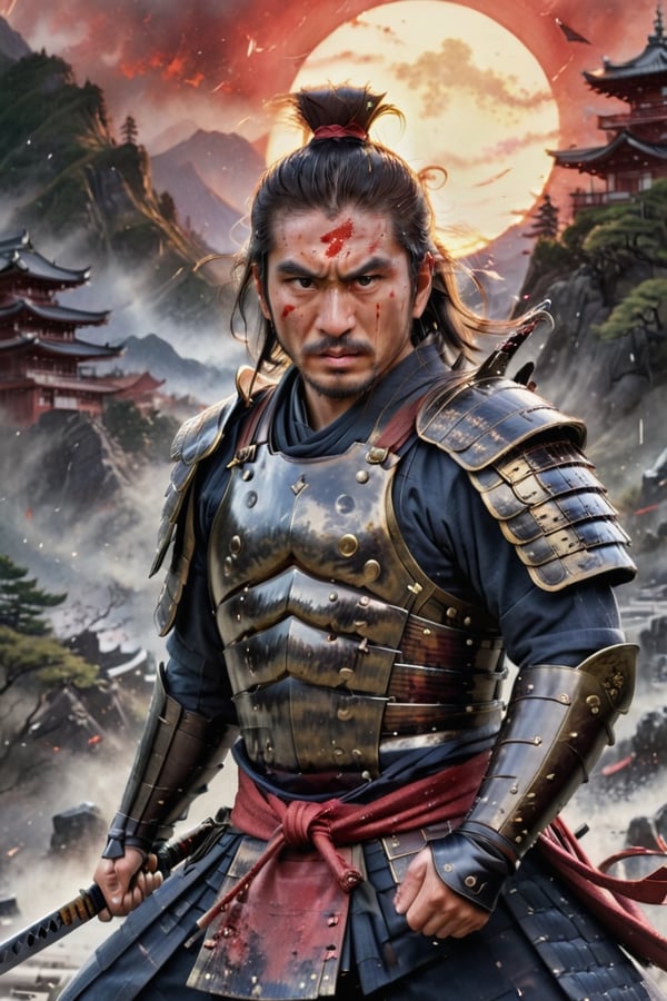 A fiercely determined samurai | image created by SLG_YT | Tensor.Art