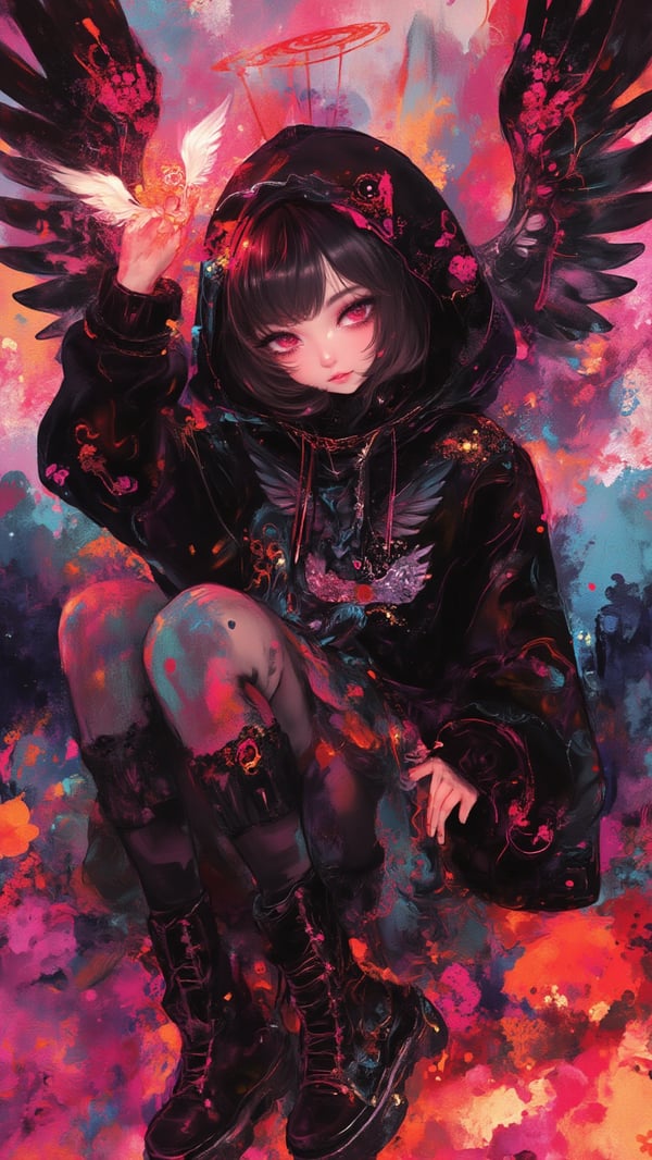vtuber,1girl, cute anime devil | image created by Noob Painter | Tensor.Art