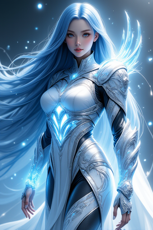 Neo Blue Warrioress | image created by Newman Titanium | Tensor.Art