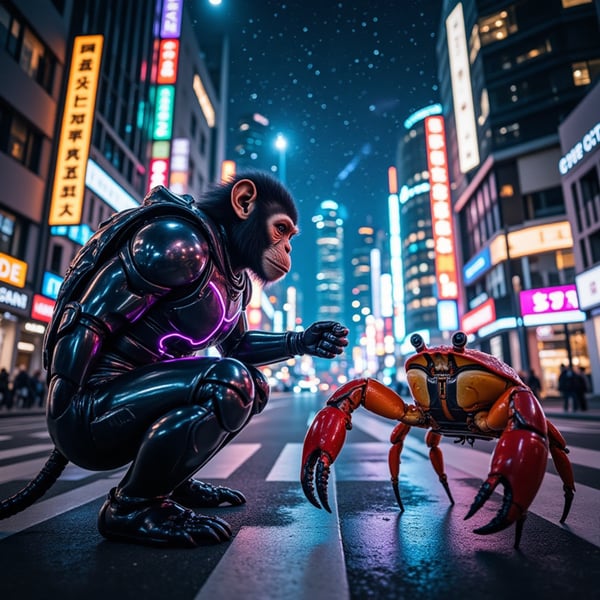 Cyberpunk animal series - monk | image created by maiumaiu | Tensor.Art