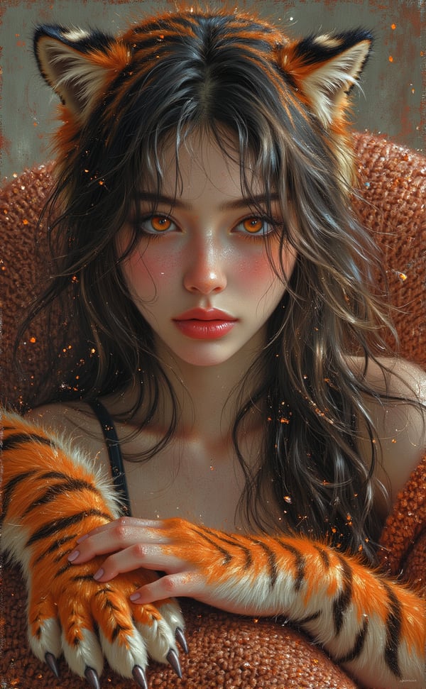 tiger girl | image created by user_kk5566 | Tensor.Art