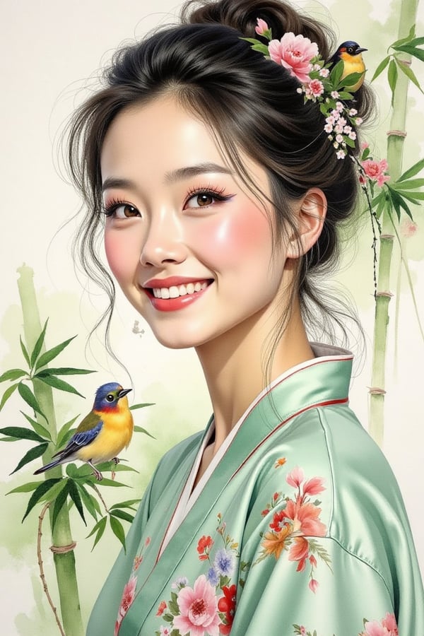 Sweet Smiling Lady | image created by MyraReed | Tensor.Art