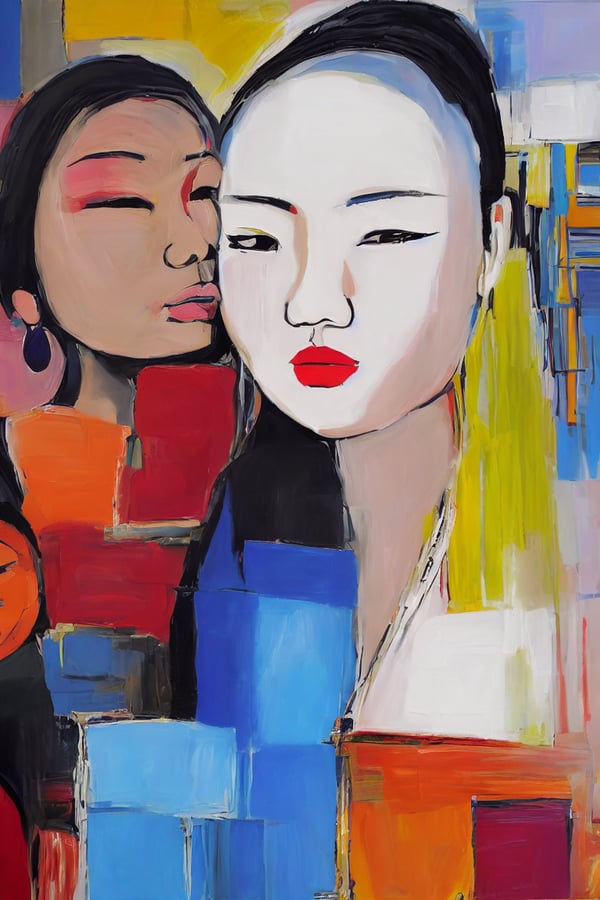 A frantic Asian woman, her fac | image created by Civet154 | Tensor.Art