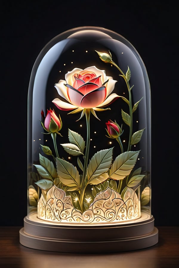 Rose in glass | image created by Yuokid | Tensor.Art