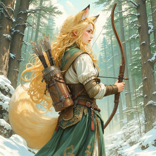 Fox as hunter | image created by Kahu | Tensor.Art
