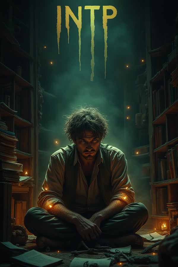 an INTP man (glowing yellow te | image created by Shade | Tensor.Art
