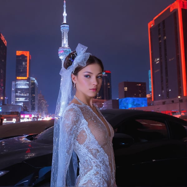 Cyberpunk Bride | image created by WildhawkPT | Tensor.Art