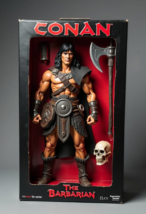 Conan boxed figurine | image created by Lezard1989 | Tensor.Art
