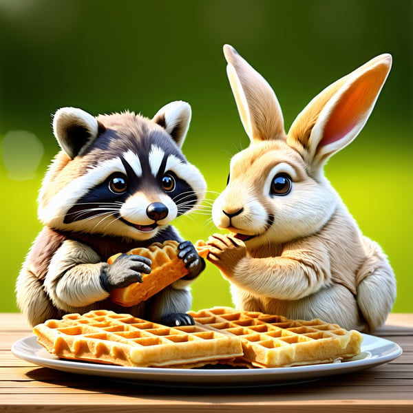 Eat waffle | image created by Cococoffee9700 | Tensor.Art