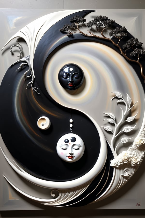 ,YIN AND YANG INSPIRED ART | image created by Freddie G | Tensor.Art
