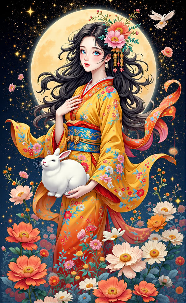 the beautiful moon goddess Ch | image created by zDKZ | Tensor.Art