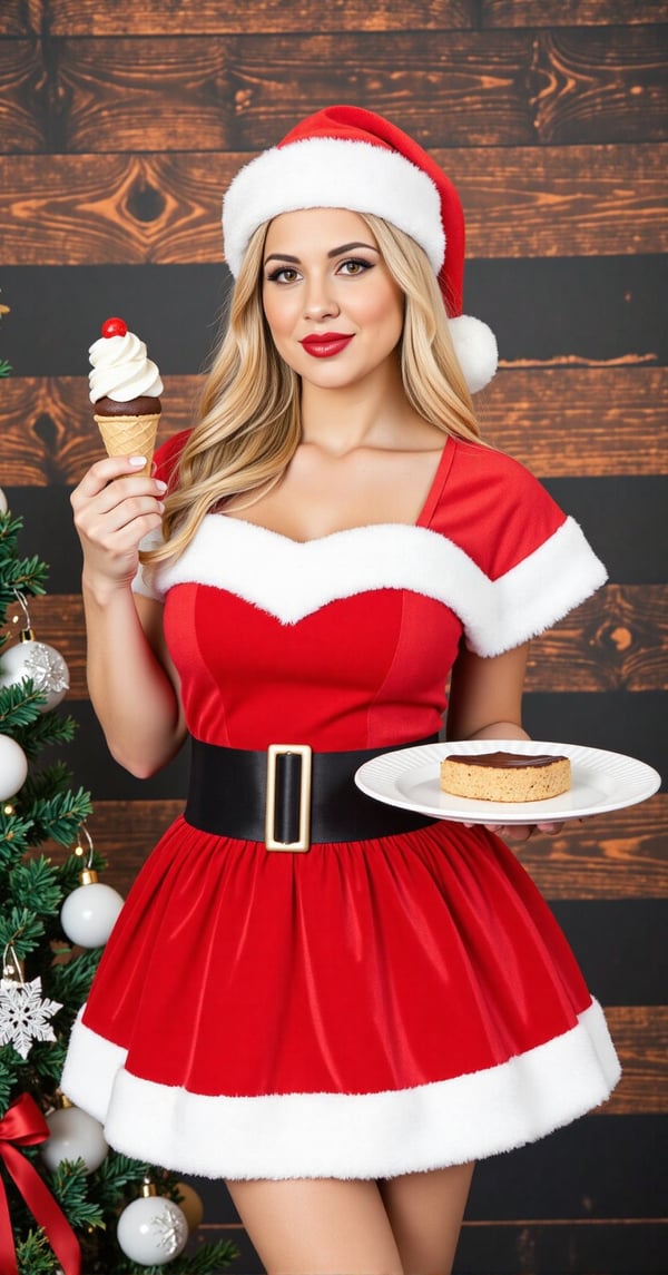 a woman dressed in a Santa Cla | image created by user ...