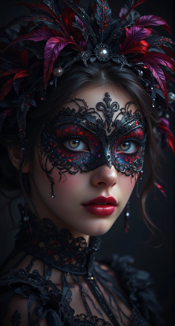 A stunning Gothic masquerade m | image created by ZloyOrk | Tensor.Art