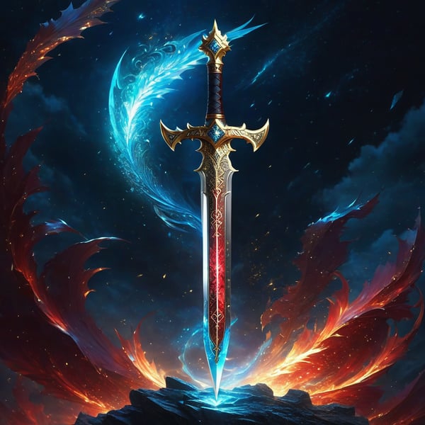 A legendary magic knight sword | image created by XserCHiN | Tensor.Art