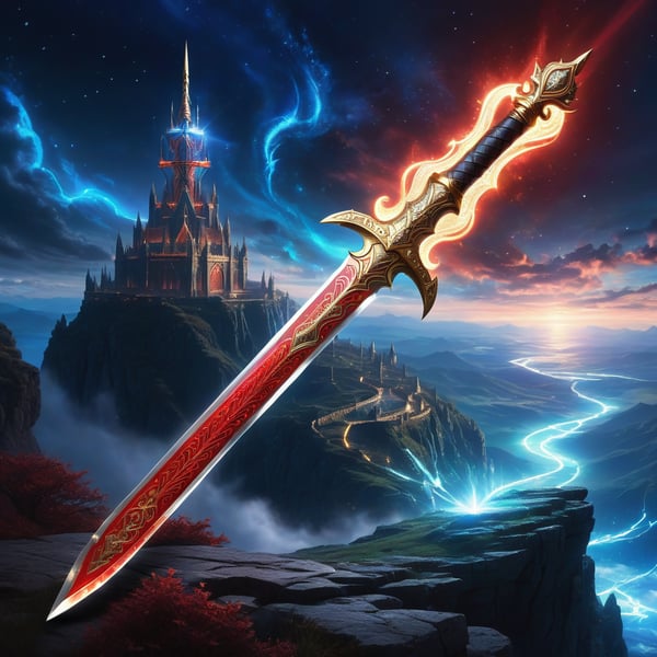 A legendary magic knight sword | image created by XserCHiN | Tensor.Art