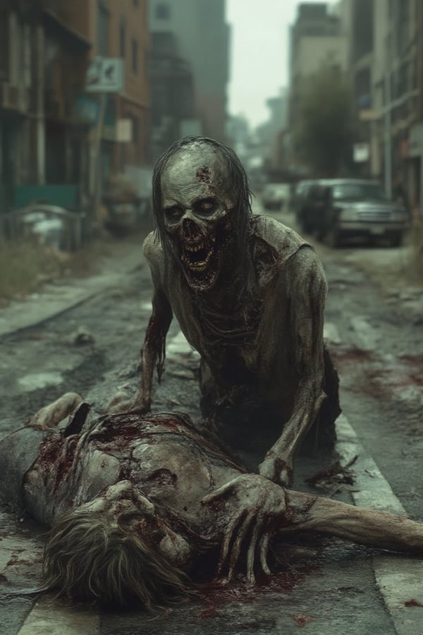 Make me a zombie girl devourin | image created by user ...