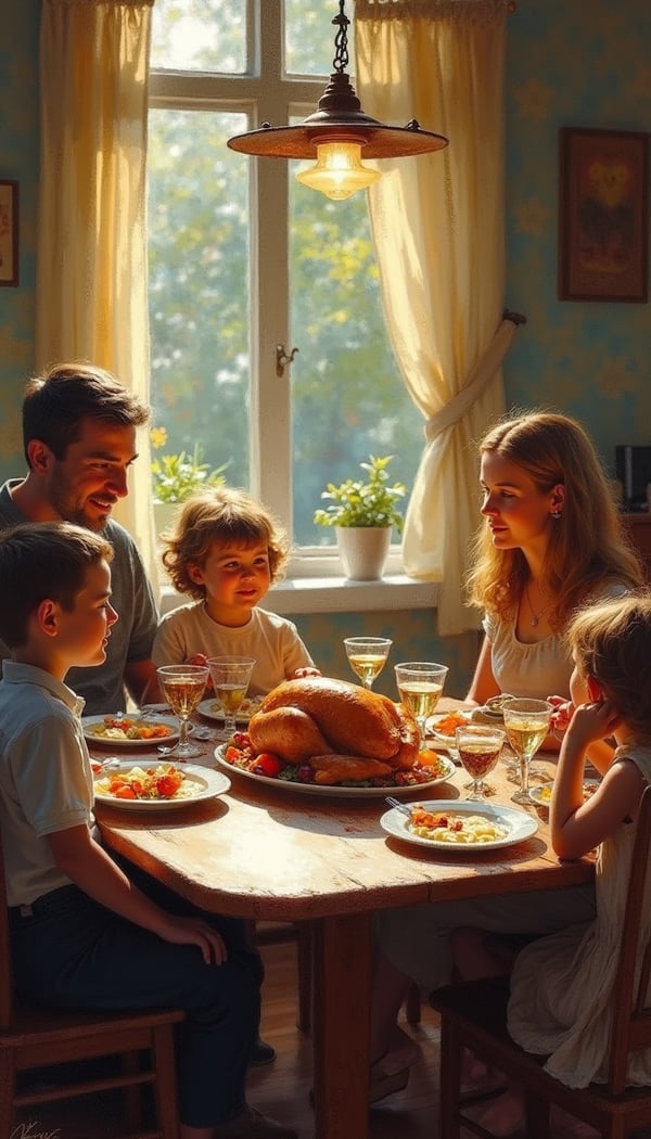 1960s, Thanksgiving turkey din | image created by JoJo | Tensor.Art