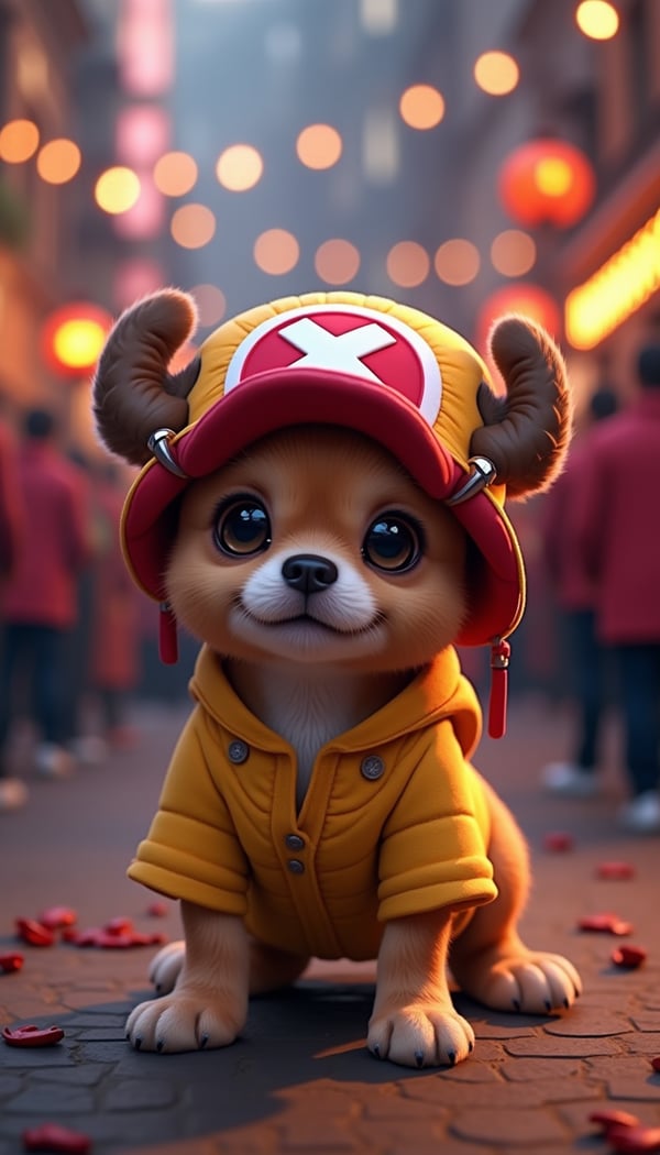 A dog cosplaying as Tony Tony | image created by JoJo | Tensor.Art