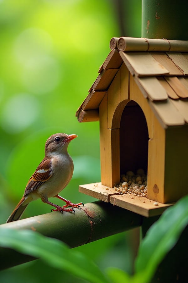A bird meticulously building a | image created by sui | Tensor.Art
