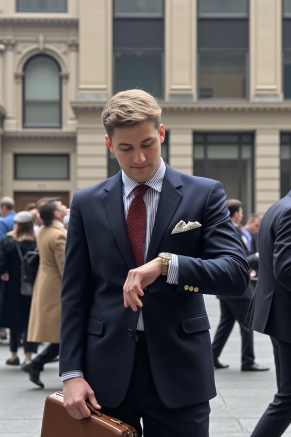 80s, NYC, A stockbroker waitin | image created by user ...