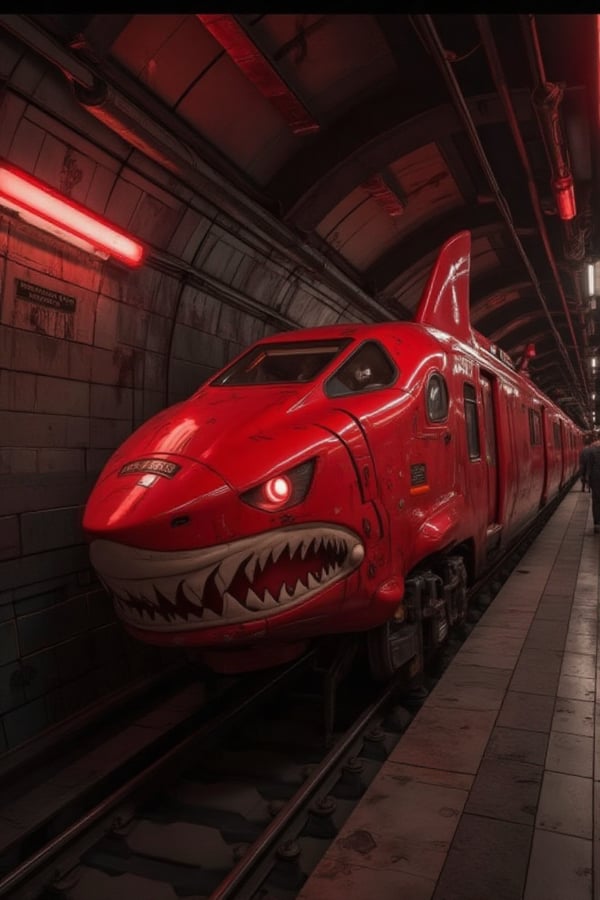 red train | image created by HUNT | Tensor.Art