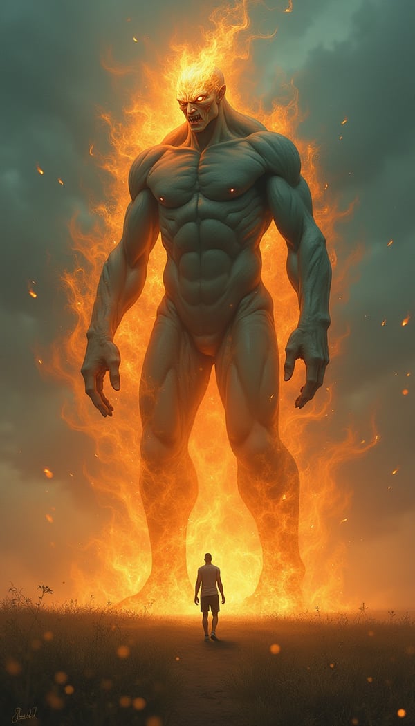 Titan, God of Fire, God of Hel | image created by World Insane | Tensor.Art