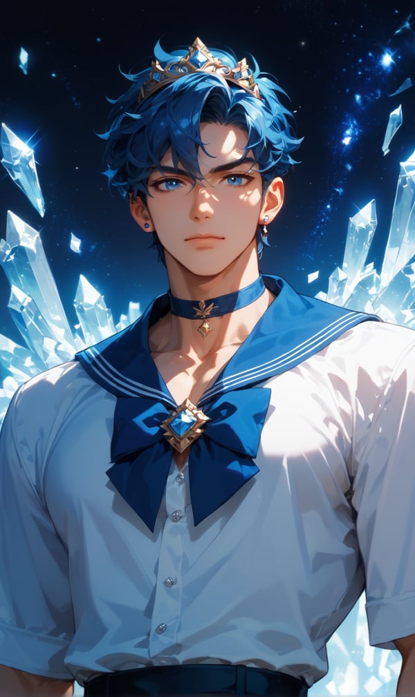 Sailor mercury male version | image created by teynoM auG | Tensor.Art