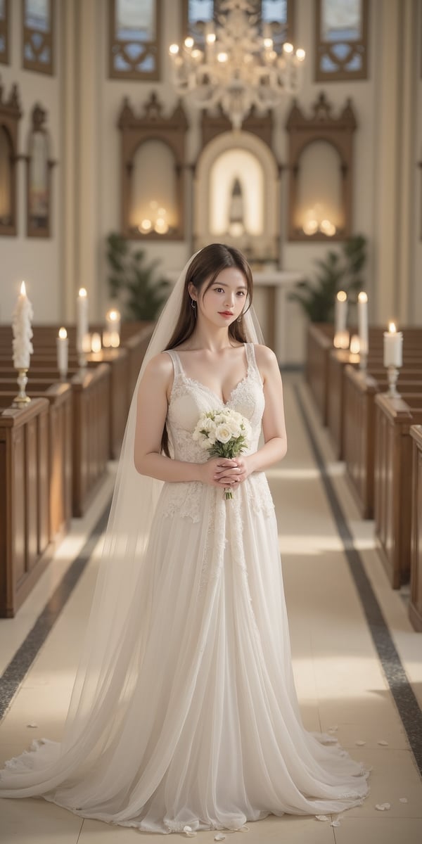 A stunning bride dressed in an | image created by artifex.ai.dev ...