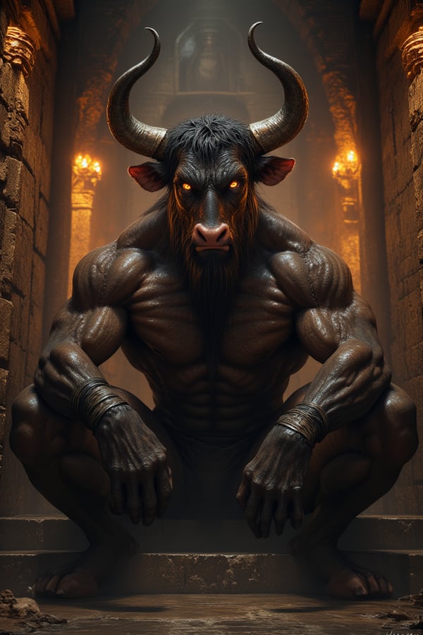 The Minotaur, half bull, half | image created by user ...