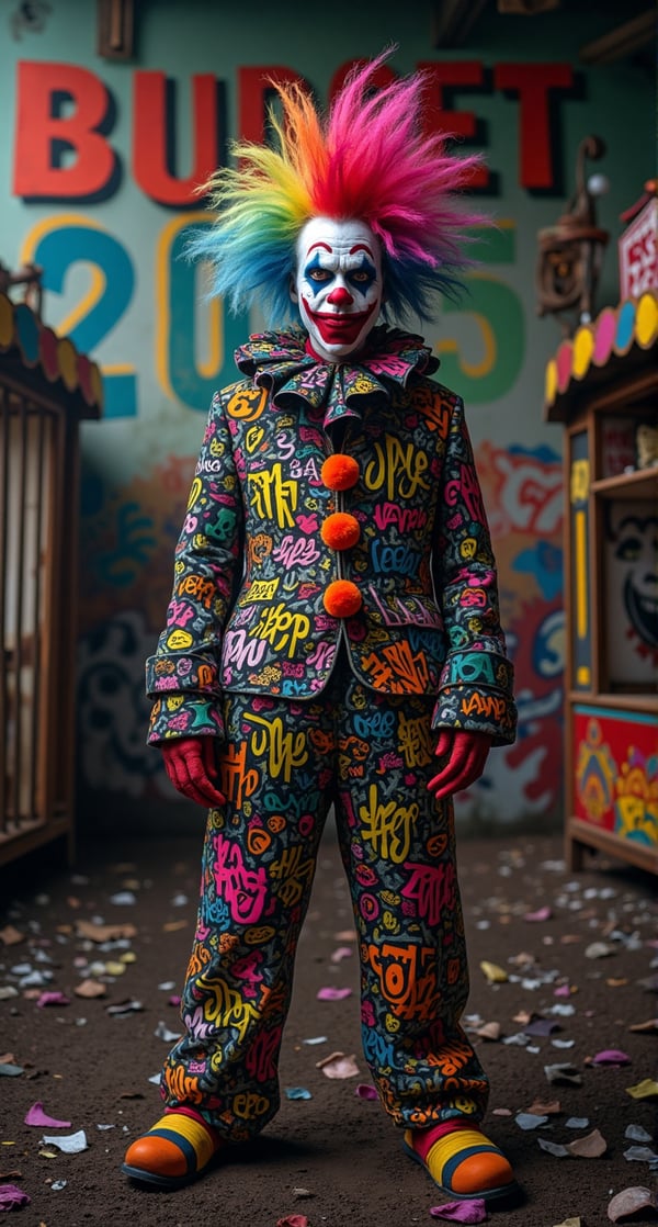 Clown Macron Budget. | image created by Simtyu | Tensor.Art