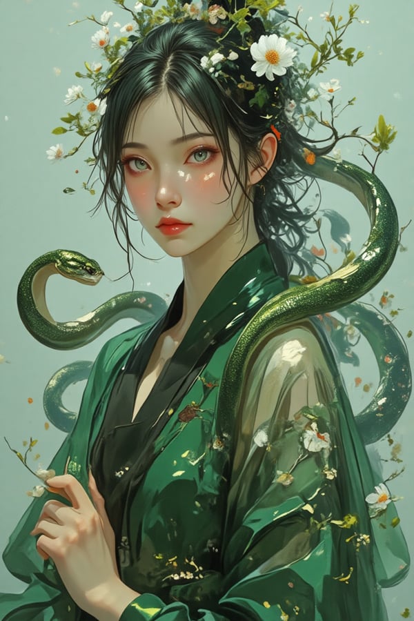 Snake Girl | image created by Yumi_Zhen | Tensor.Art