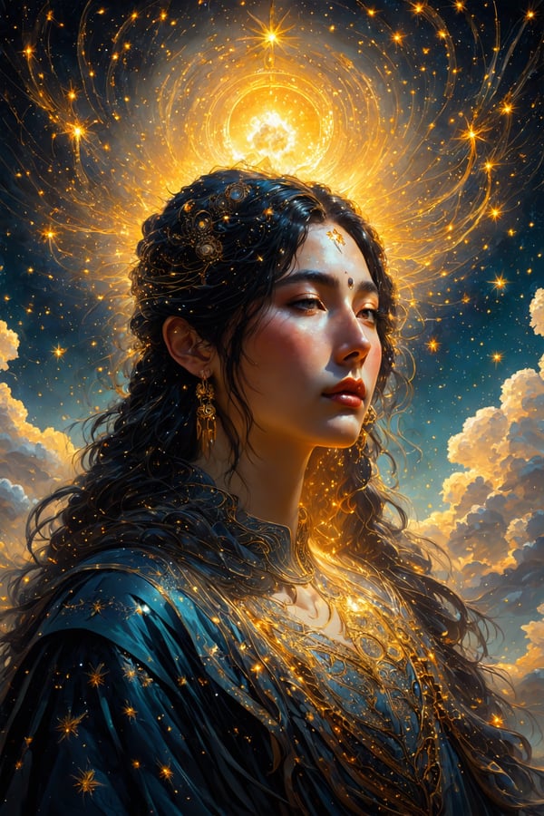 A celestial portrait of stars | image created by jeffff | Tensor.Art