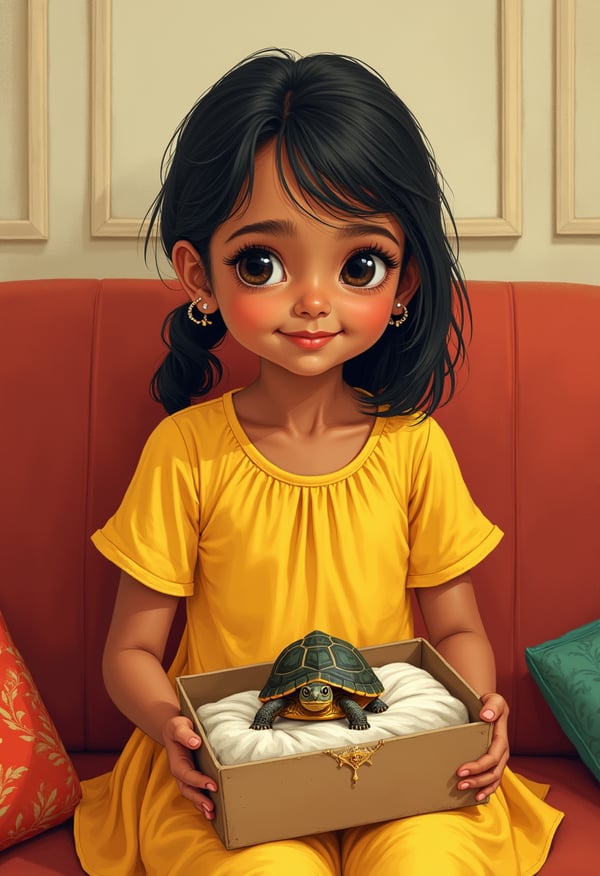 Little Girl with tortoise | image created by user_777463929243875269 ...