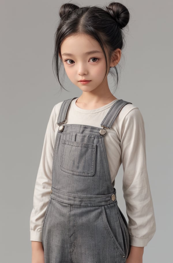 1girl, solo, hair bun, simple | image created by Fazzer | Tensor.Art