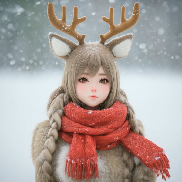 Reindeer Girl. | image created by NEKOMIMI ฅ(^•ᆺ•^)ฅ | Tensor.Art