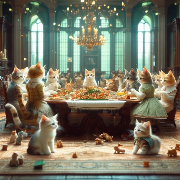 Cat family reunion. | image created by NEKOMIMI ฅ(^•ᆺ•^)ฅ | Tensor.Art