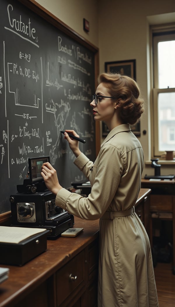 Physics teacher in 1952 | image created by Millie | Tensor.Art