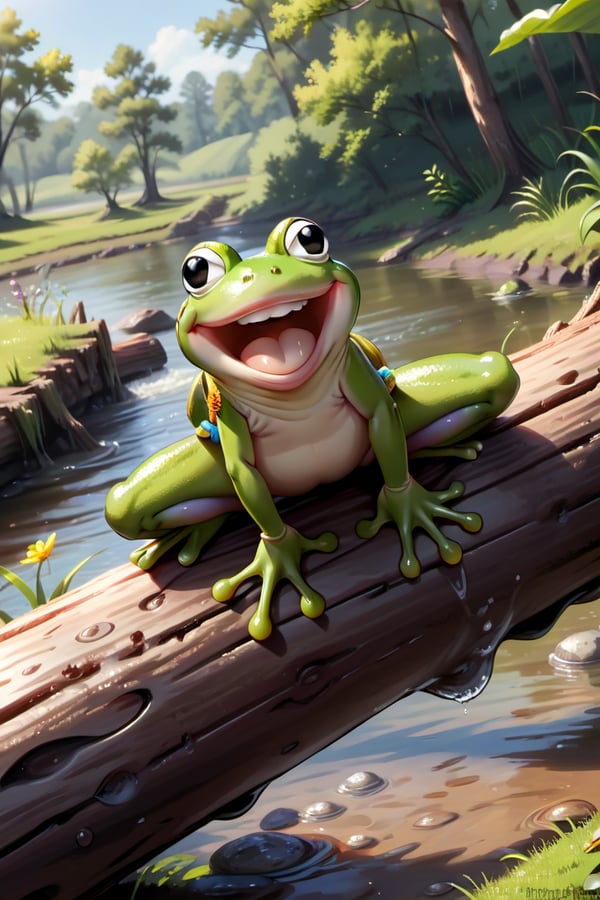 Frog on a log. # 1 | image created by $RichDaddy'sChopShop$ | Tensor.Art