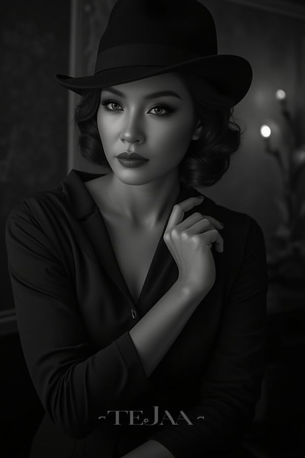 A sultry Noir Photography setu | image created by AIWORKTHEJAA | Tensor.Art