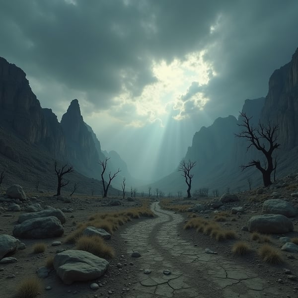 A desolate dystopian wildernes | image created by Asyura | Tensor.Art