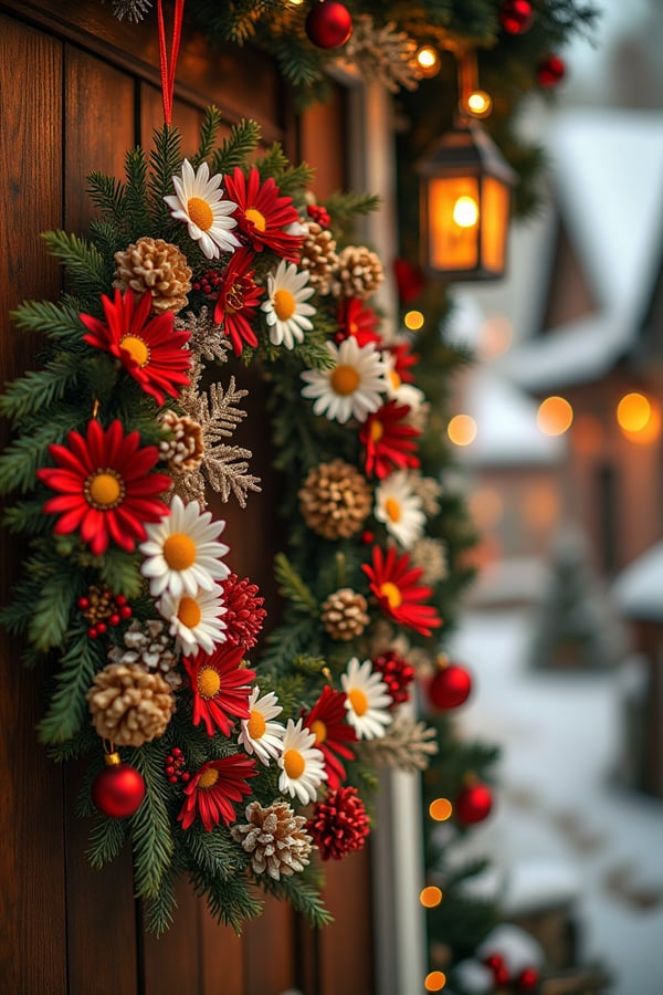A vibrant Christmas wreath ado | image created by Hajime | Tensor.Art