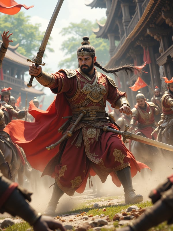 Hang Tuah in a war | image created by Arkian Studio | Tensor.Art