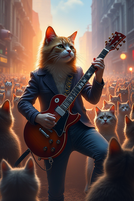Rockstar cat. | image created by Apolo333g | Tensor.Art