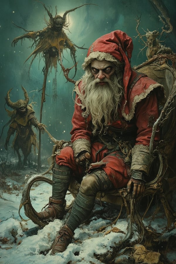 Santa the day after Christmas | image created by Dig It_789 | Tensor.Art