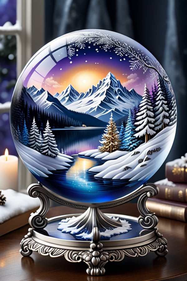 A stunning winter globe restin | image created by GabrielN88 | Tensor.Art