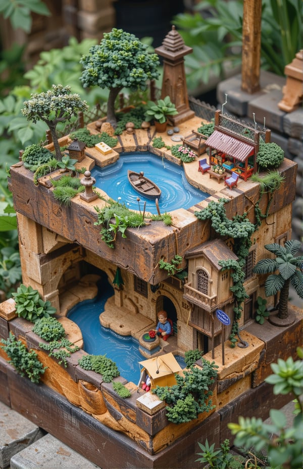 Isometric diorama of forest an | image created by user ...