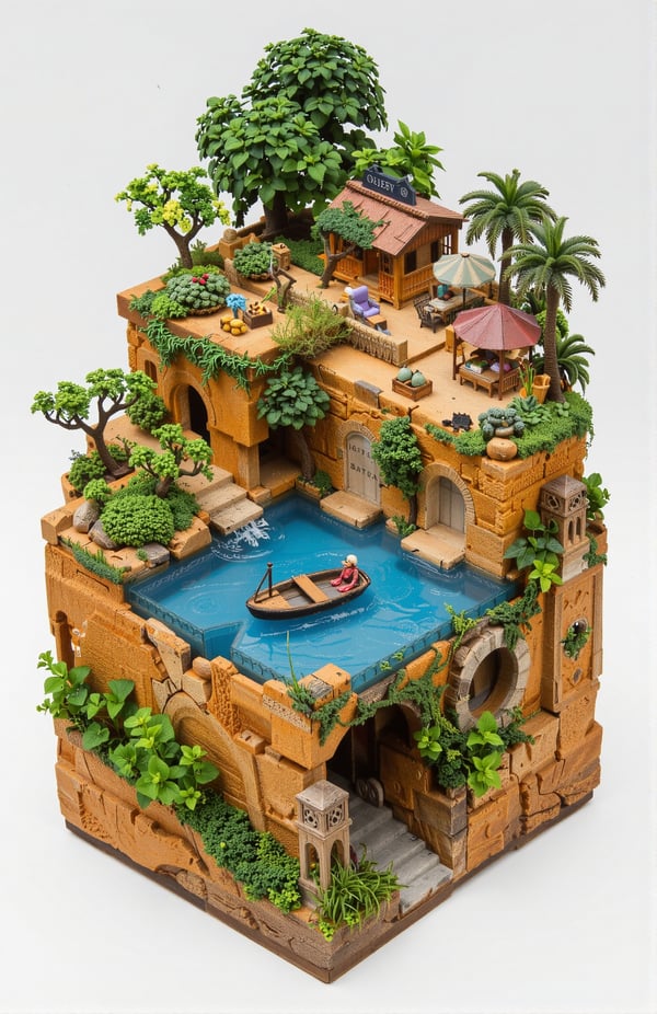 Isometric diorama of forest an | image created by user ...
